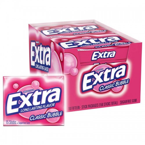 Wrigley's Extra Classic Bubble Gum 15 Pack Wrigley's Extra Classic Bubble Gum 15 Pack